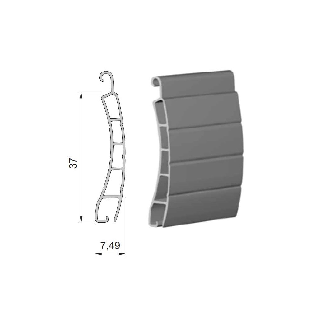 Lame 37mm PVC Blanc 160cm de long - 100% Volet Roulant