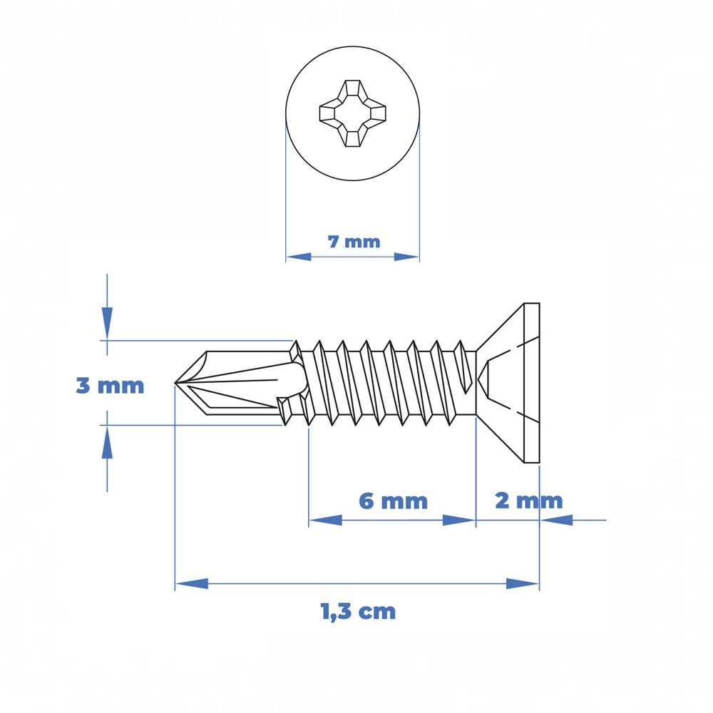 Lot de 20 - Vis autoperceuse à tête fraisée Noire 3,5 x 13 - 100% Volet ...