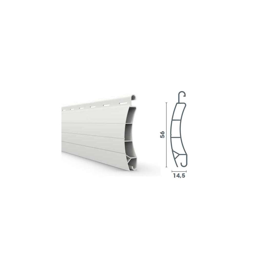 Lame 56mm PVC Blanc 160cm de long - 100% Volet Roulant